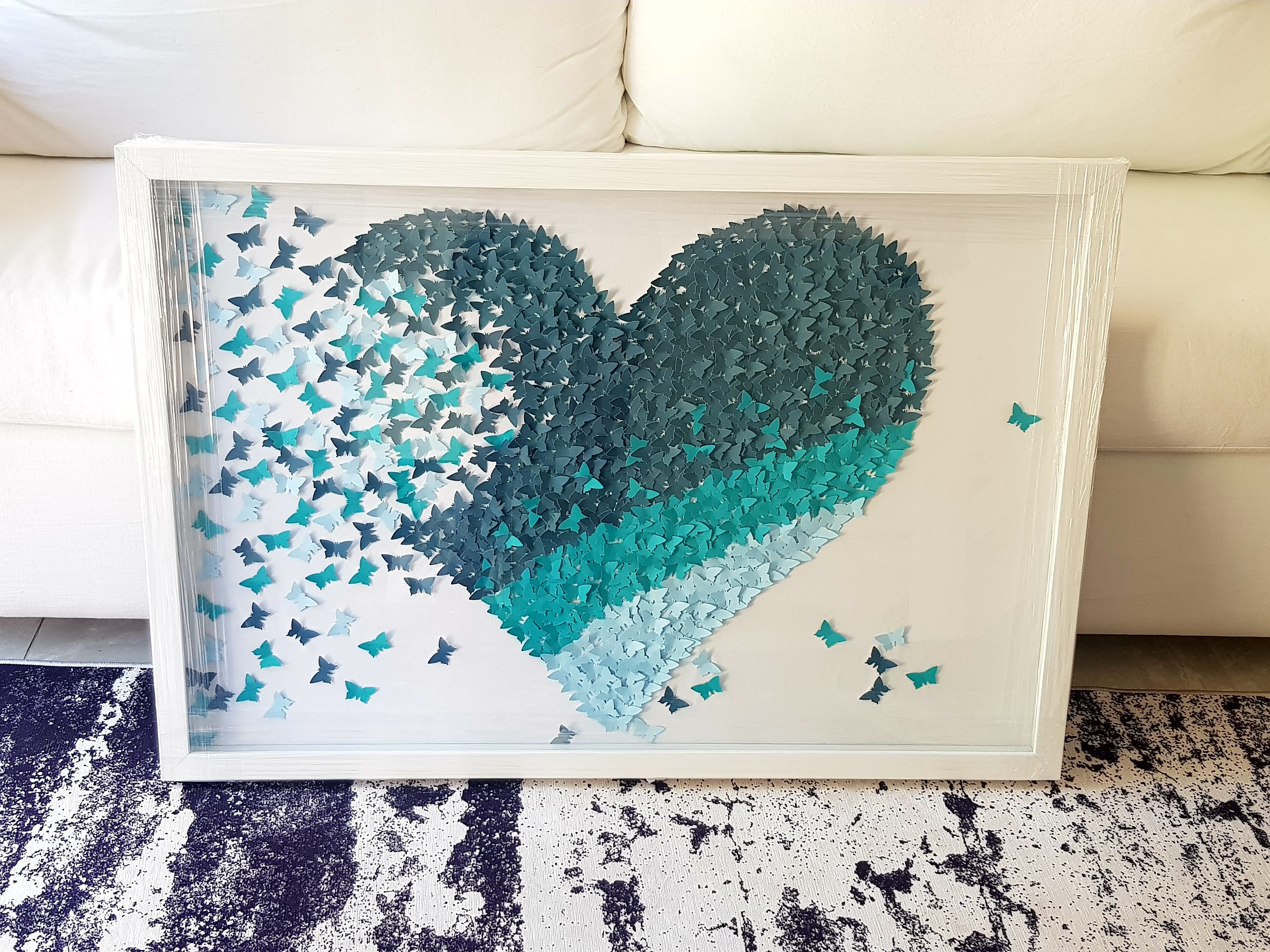 3D butterfly heart in frame – Sivan's Handmade gifts
